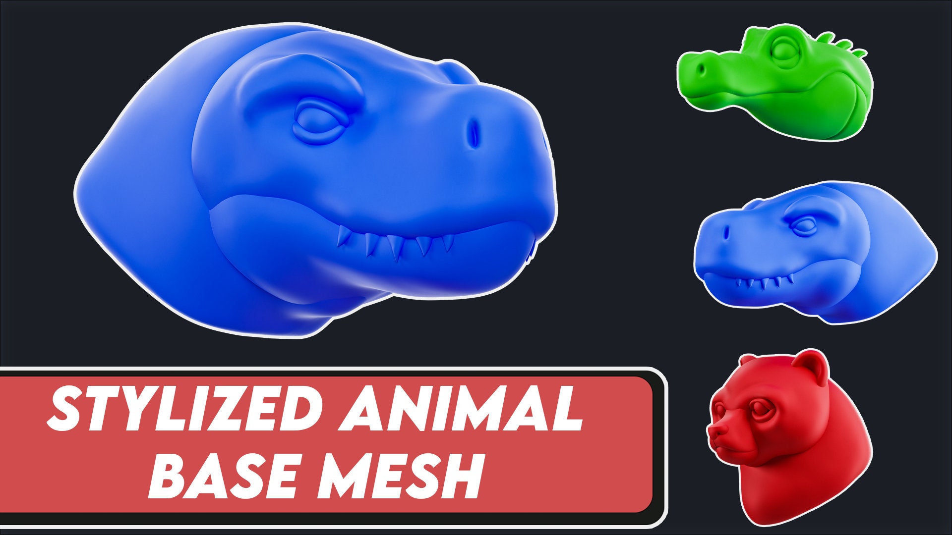 3D Stylized Animals Base Mesh - Etsy