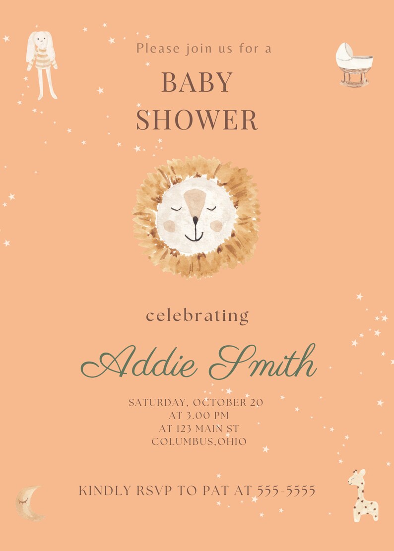 Baby Shower Invitation Template-digital - Etsy