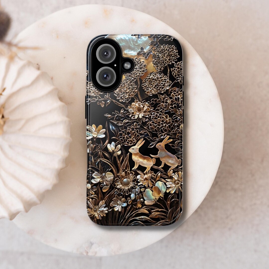 Rabbits Under the Full Moon Korean Mother of Pearl Inspired Phone Case ...