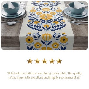 Scandinavian Floral Table Runner: Nordic Folk Art Decor - Etsy