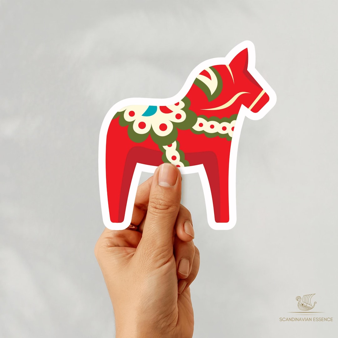Dala Horse Sticker: Swedish Folk Art Nordic Decal - Etsy