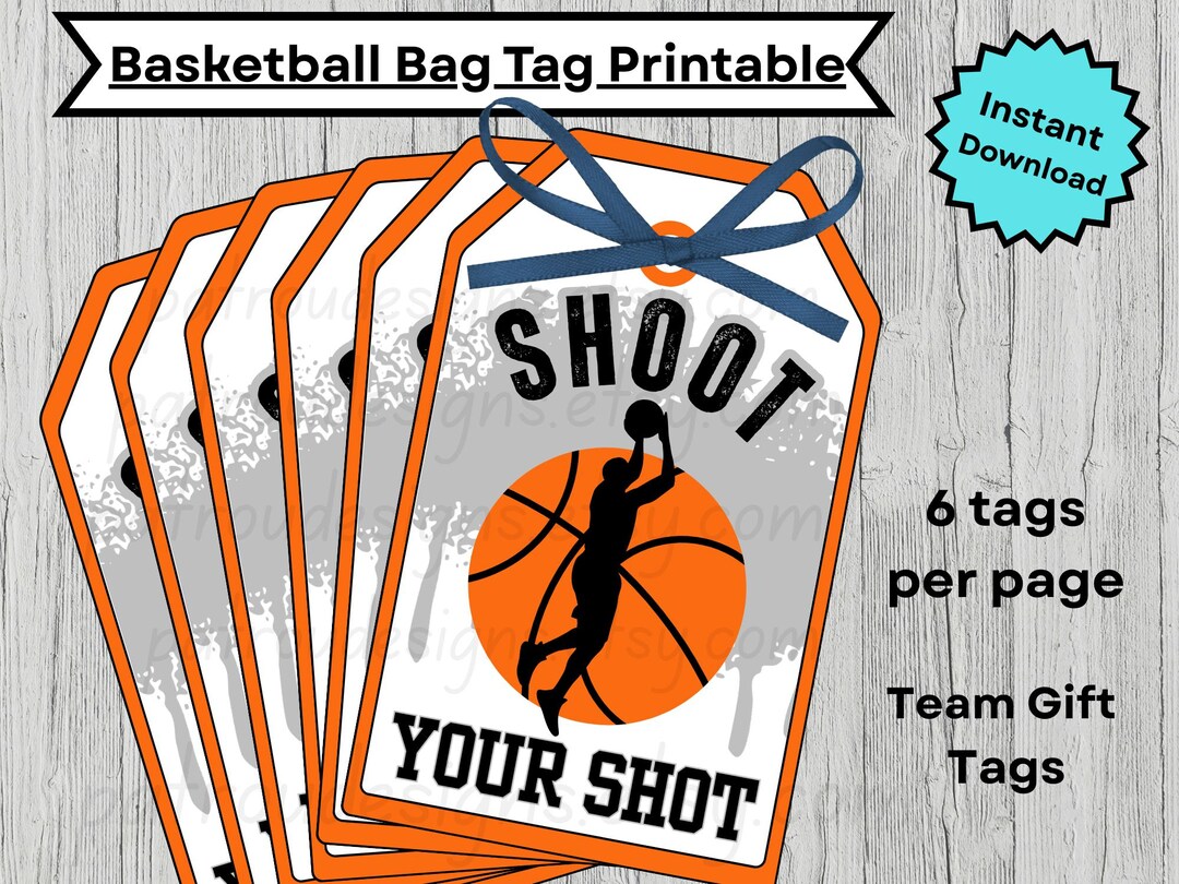 Basketball Team Gift Tags, Game Day Treat Favor (instant Download) - Etsy