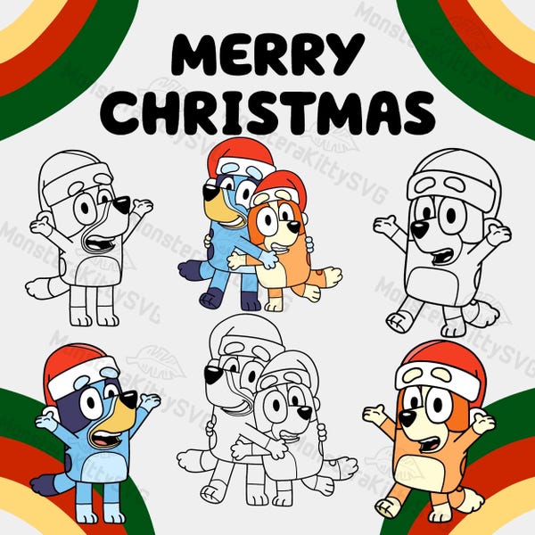 Bluey Holiday Stickers - Etsy UK