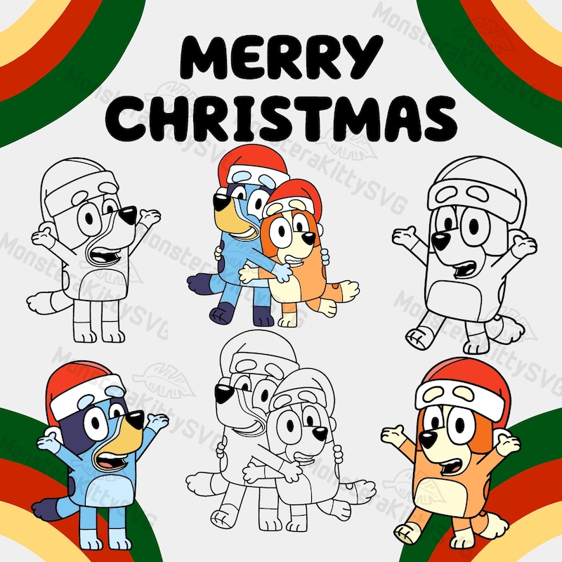 Santa Dog Christmas Svg - Etsy