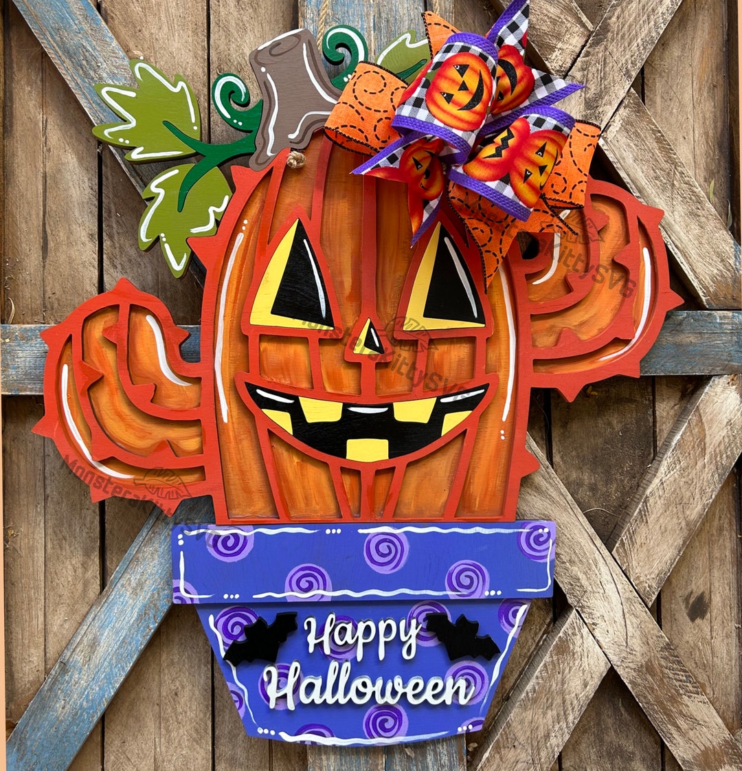 Pumpkin Cacti SVG and PNG Download Halloween Jack O Cacti - Etsy