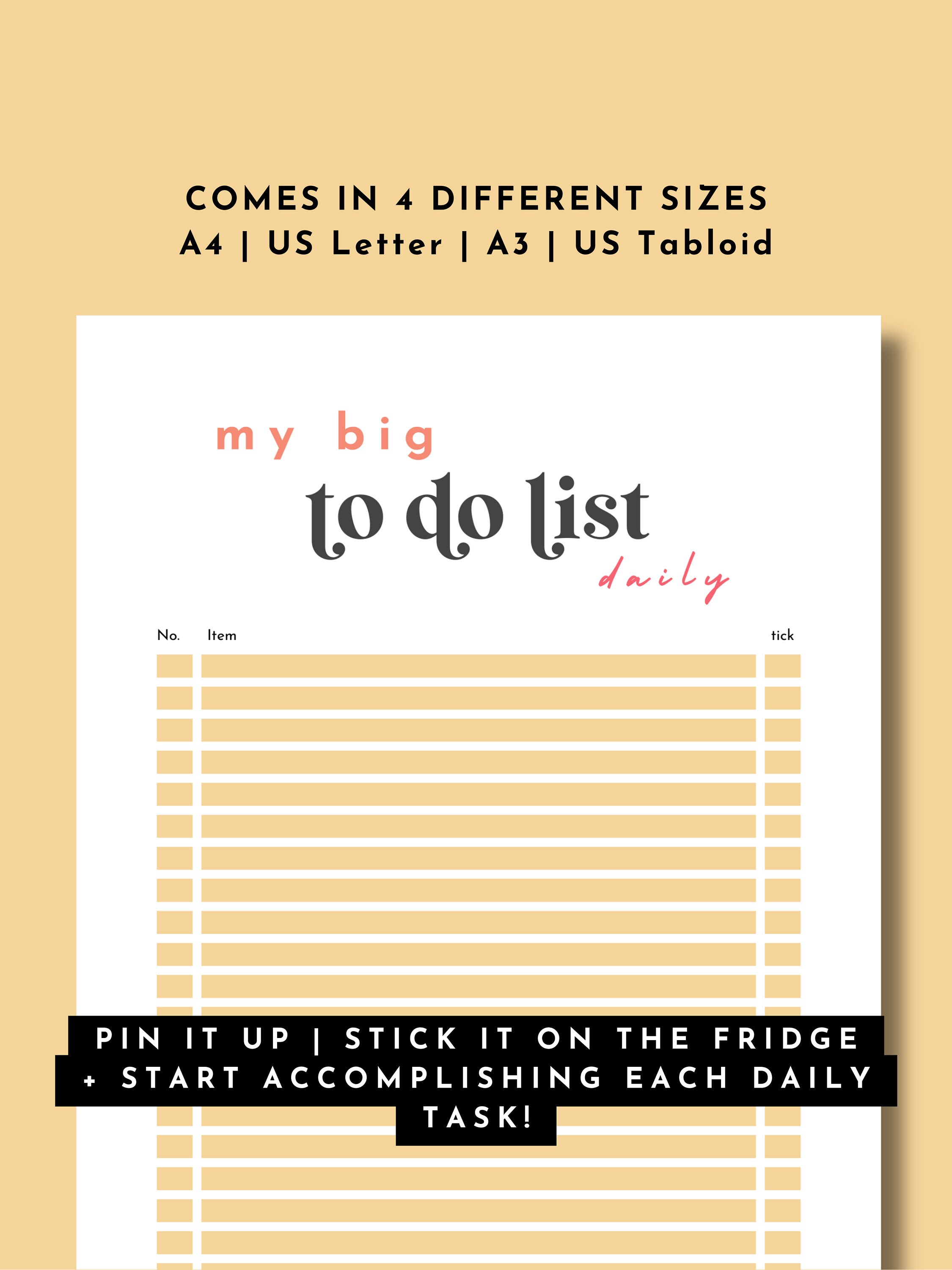 My Big to Do List Daily Printable Daily To-do List Printable Task List ...