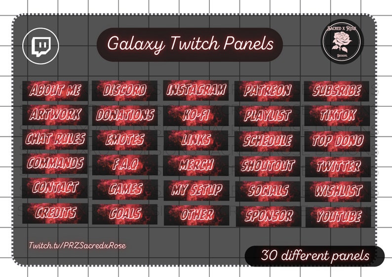Red Galaxy Twitch Panels - Etsy