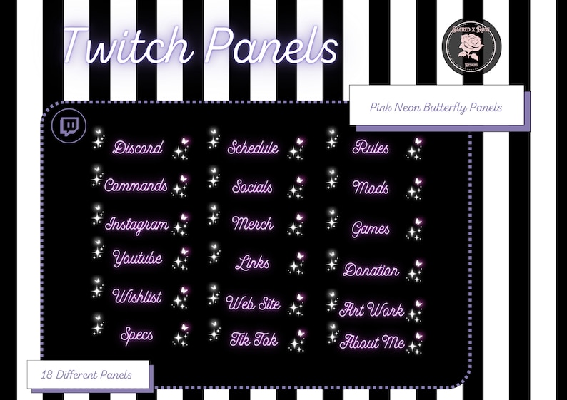 Butterfly Neon Twitch Panels - Etsy
