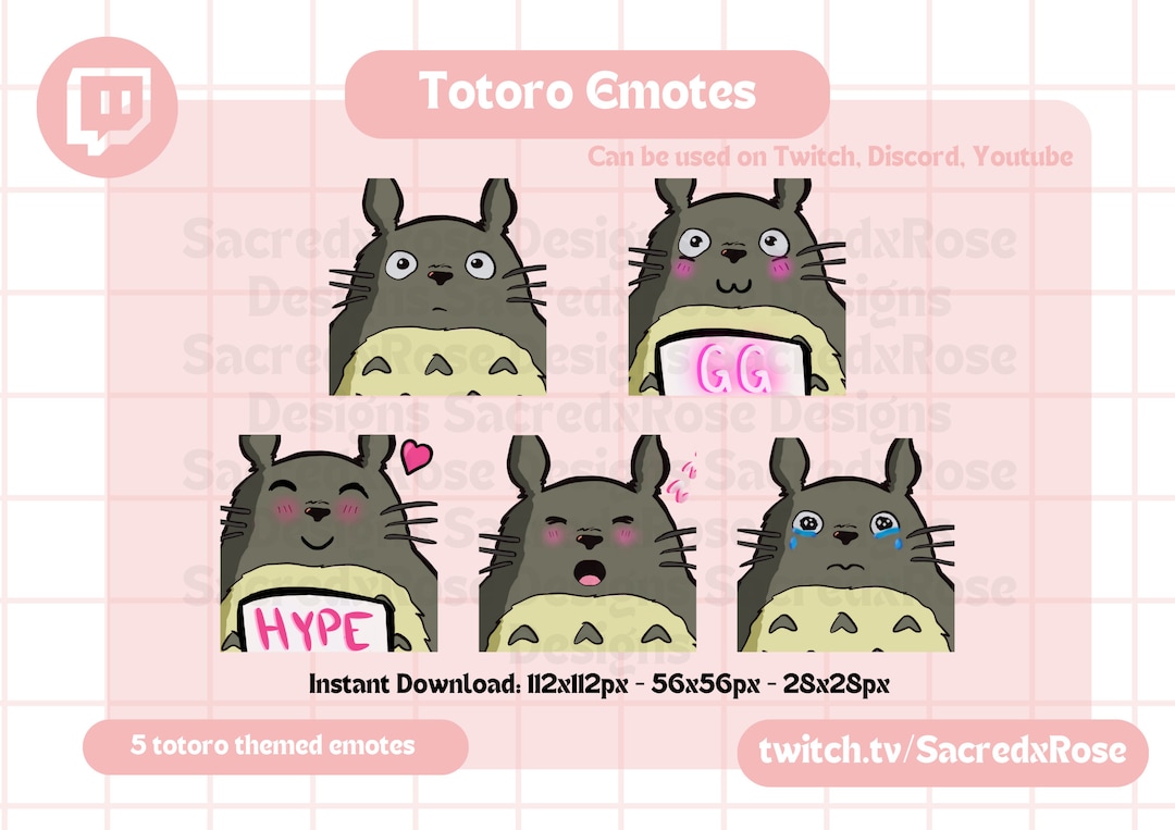 Cute Totoro Twitch Emotes, Totoro Emotes, Twitch Emotes - Etsy