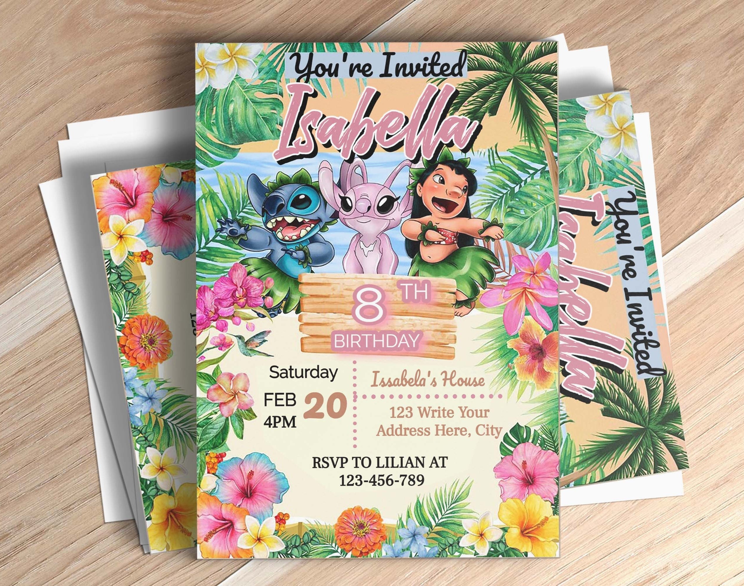 Stitch Birthday Invitation Template Stitch Invite Stitch - Etsy