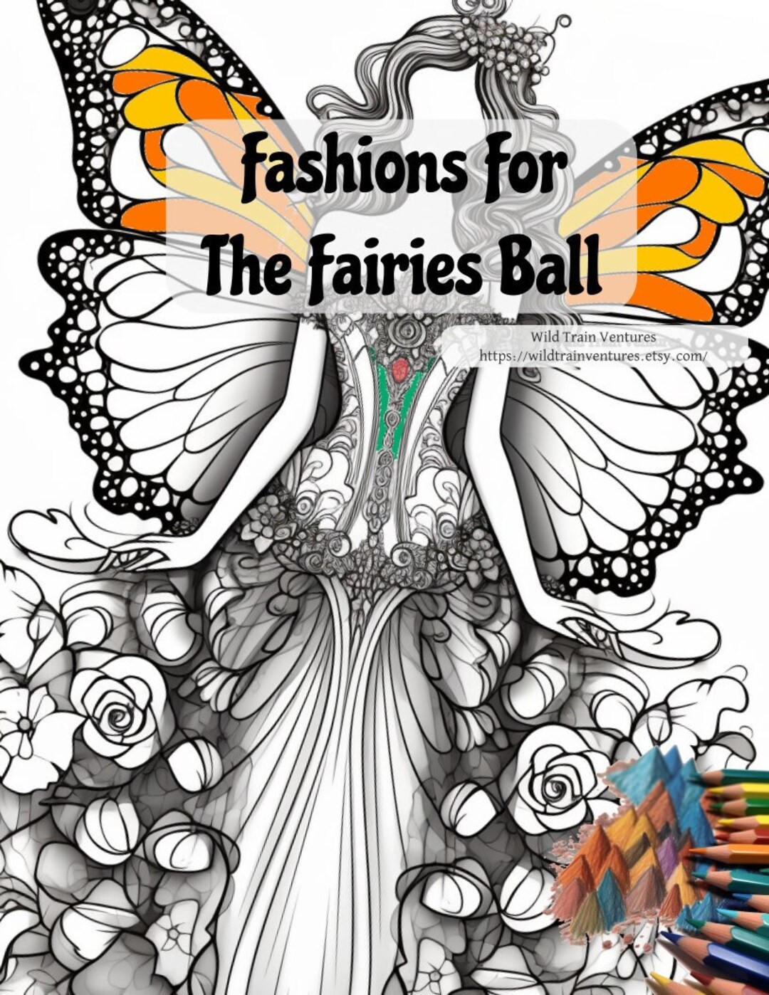 Fashions for the Fairies Ball Coloring Pages - Etsy