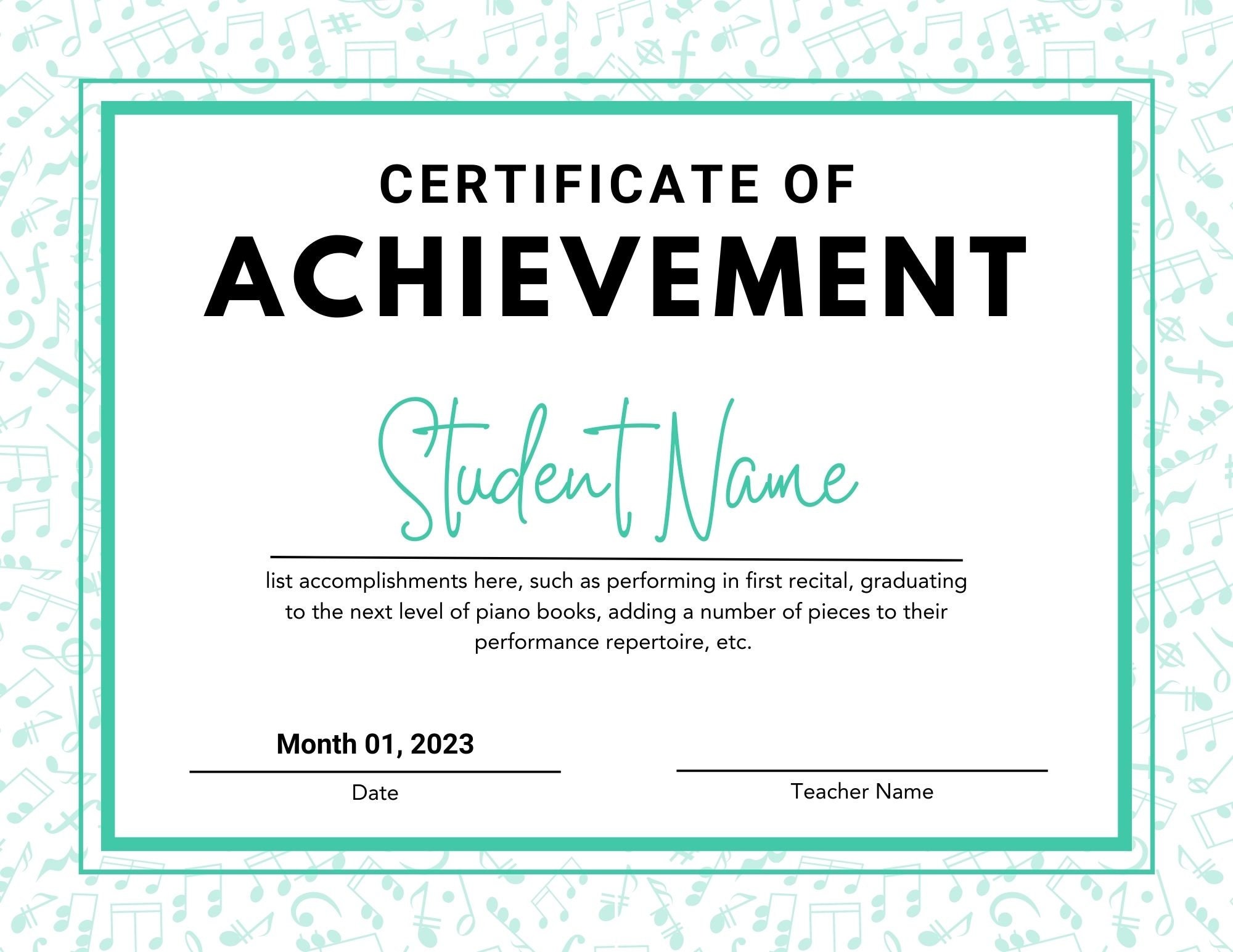 Editable, Printable Canva Template for Certificate of Achievement ...