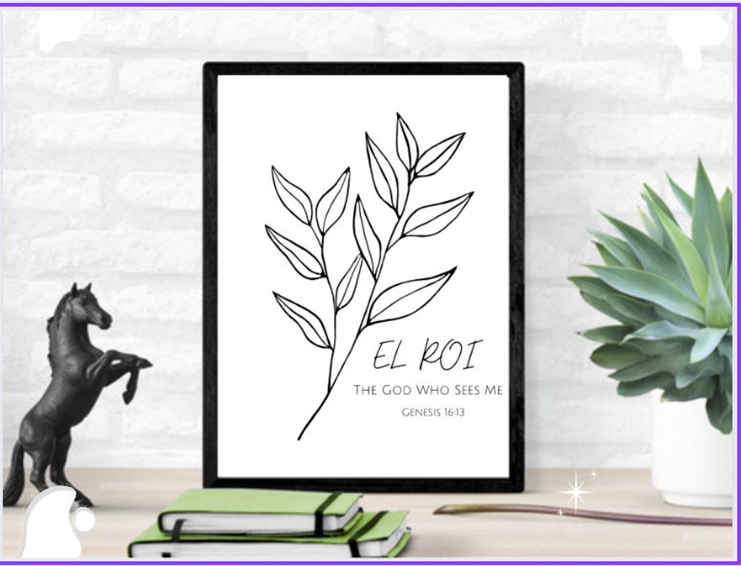 Hebrew Names of God-- El Roi- Neutral Color- Digital Print- Perfect for ...