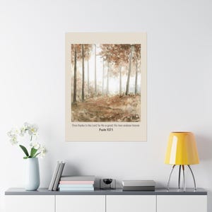 Give Thanks to the Lord Psalm 107:1 Fall Bible Verse Print Autumn Wall ...