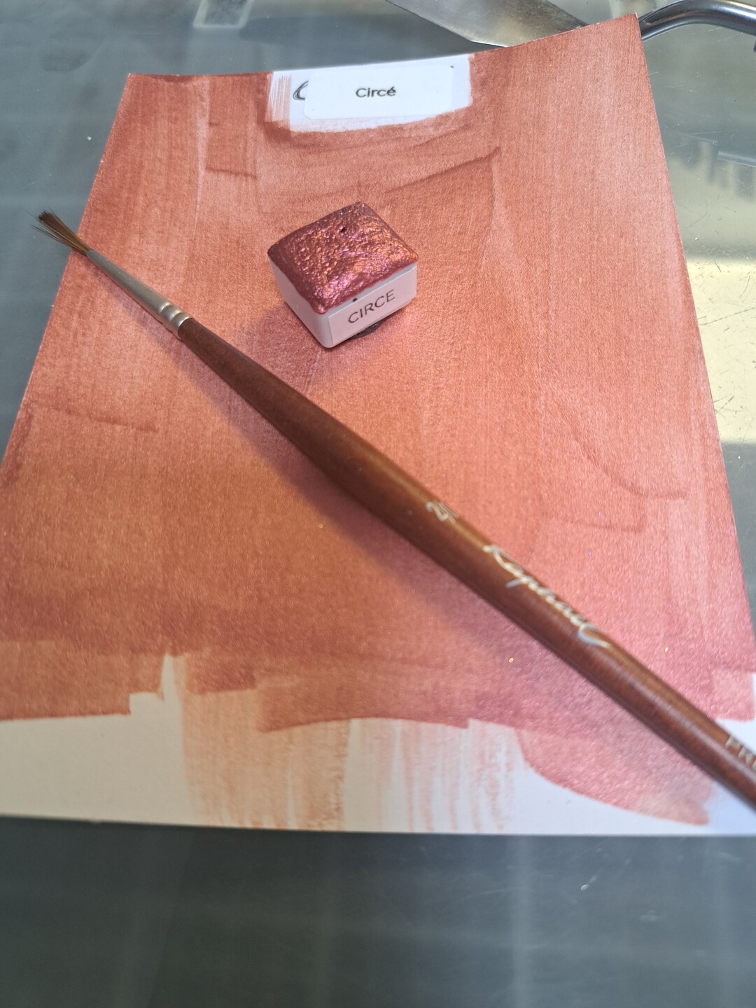 Half Pan of Watercolor With Shiny Mica Handmade CIRCE - Etsy