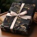 Black & Gold Petals Gift Wrapping Paper Dark Unique Vibrant Gift Wrap ...