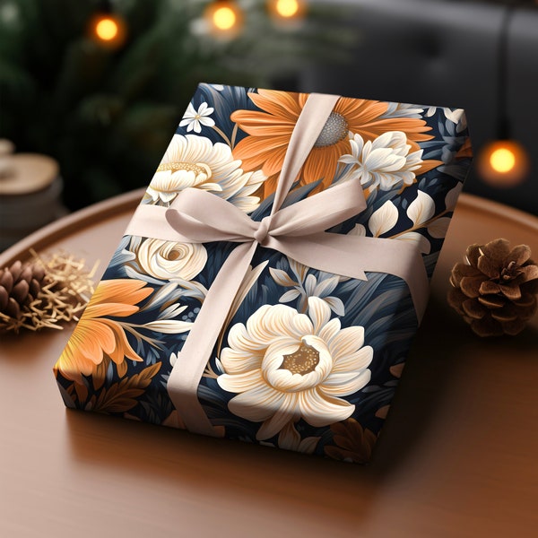 Flower Wrapping Paper - Etsy