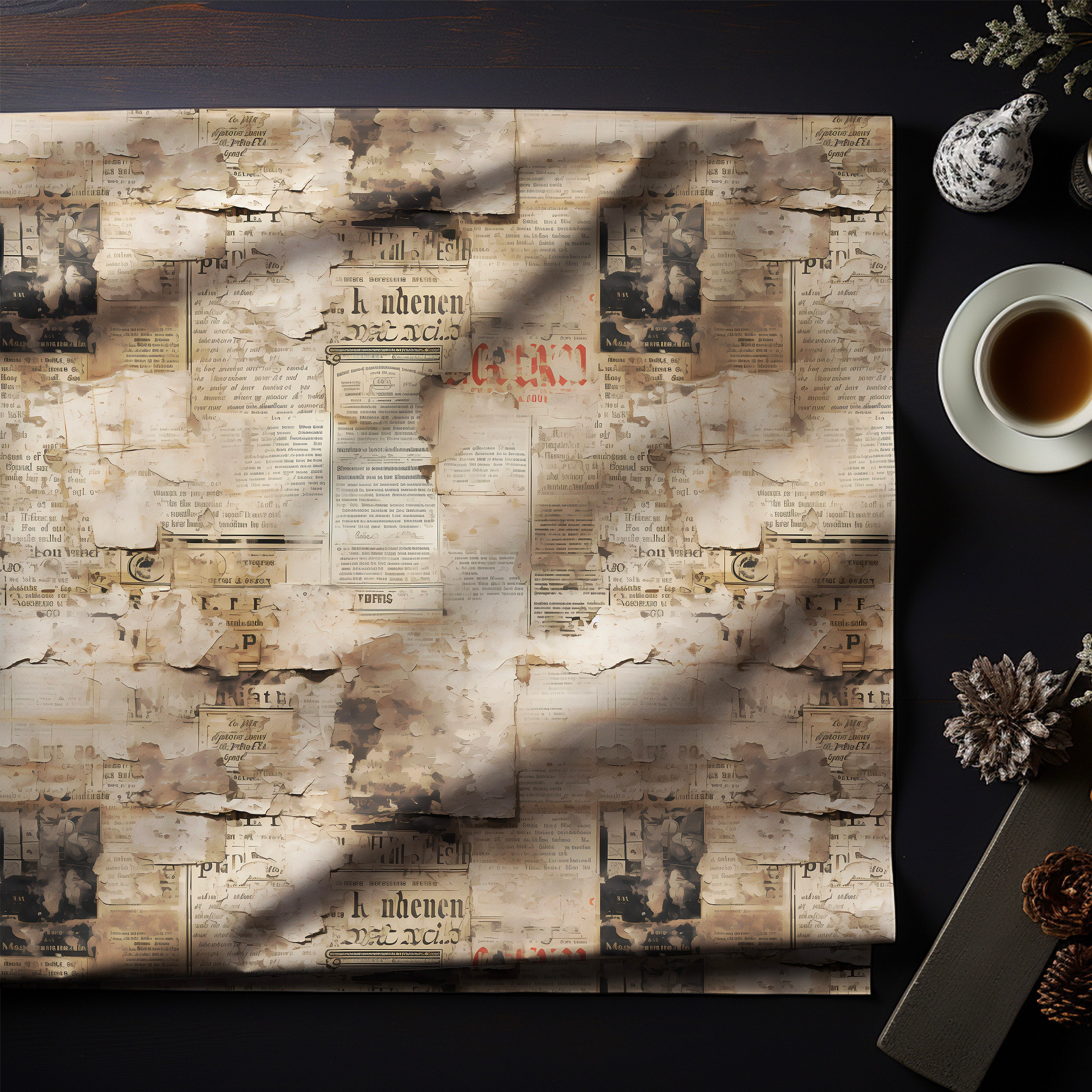 Rustic Newspaper Vibrant Gift Wrap Unique Wrapping Paper - Etsy