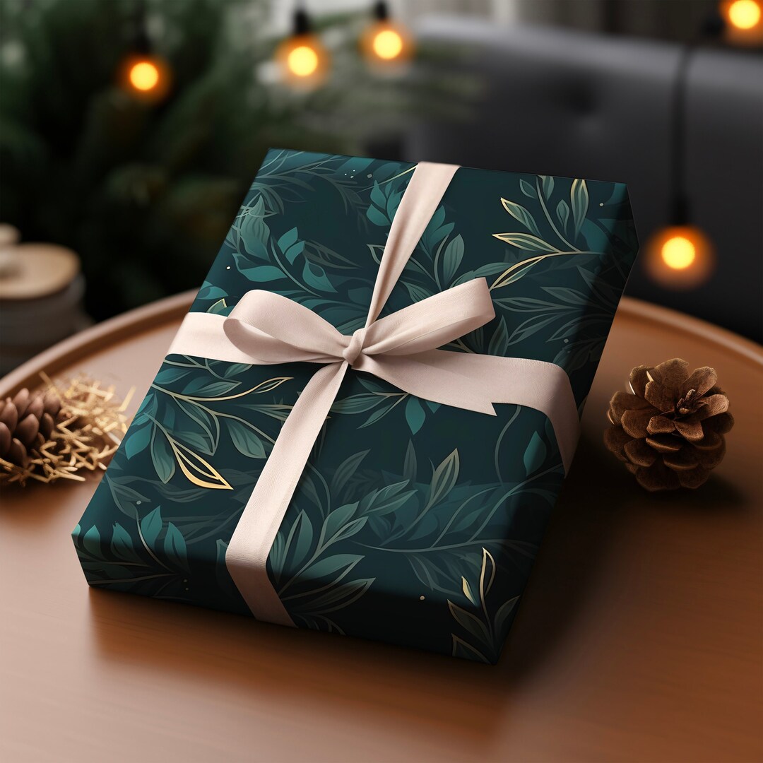 Leafy Pine, Vibrant Gift Wrap, Unique Wrapping Paper, Premium Paper for ...
