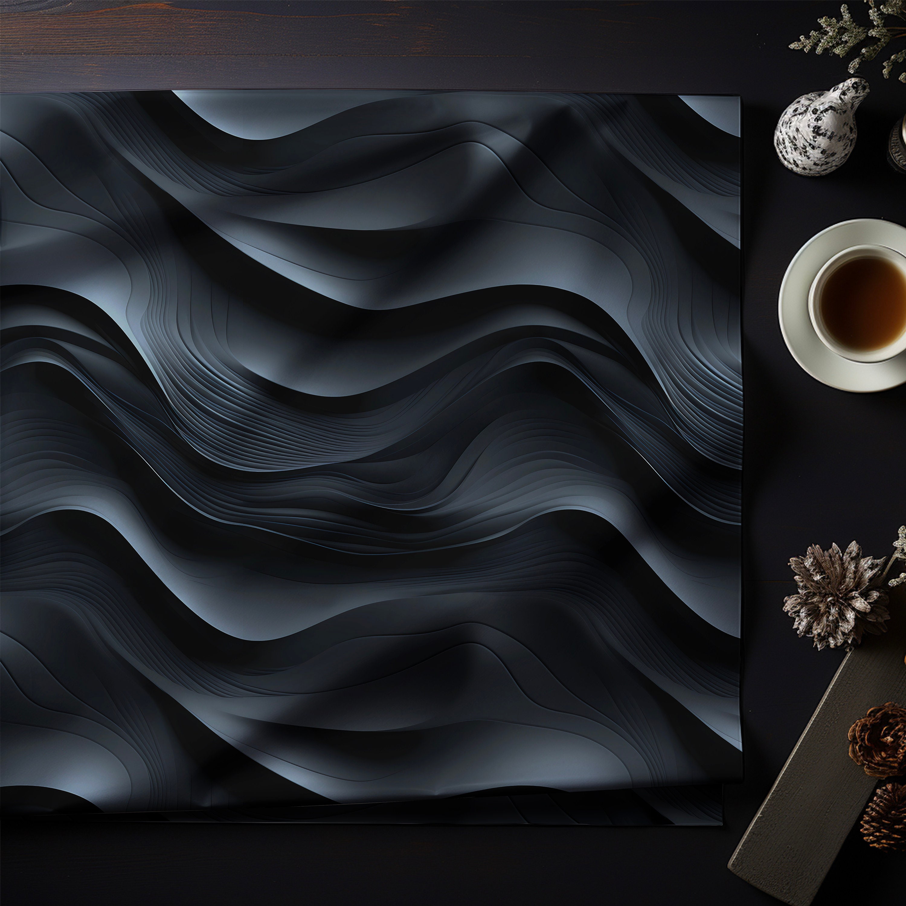 Wavy Slate, Vibrant Gift Wrap, Unique Wrapping Paper, Premium Paper for ...