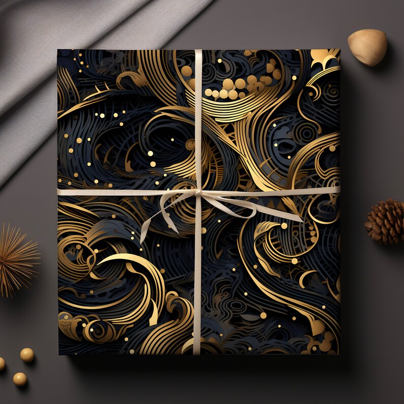 Abstract Luxury Gift Wrap Unique Wrapping Paper Premium - Etsy