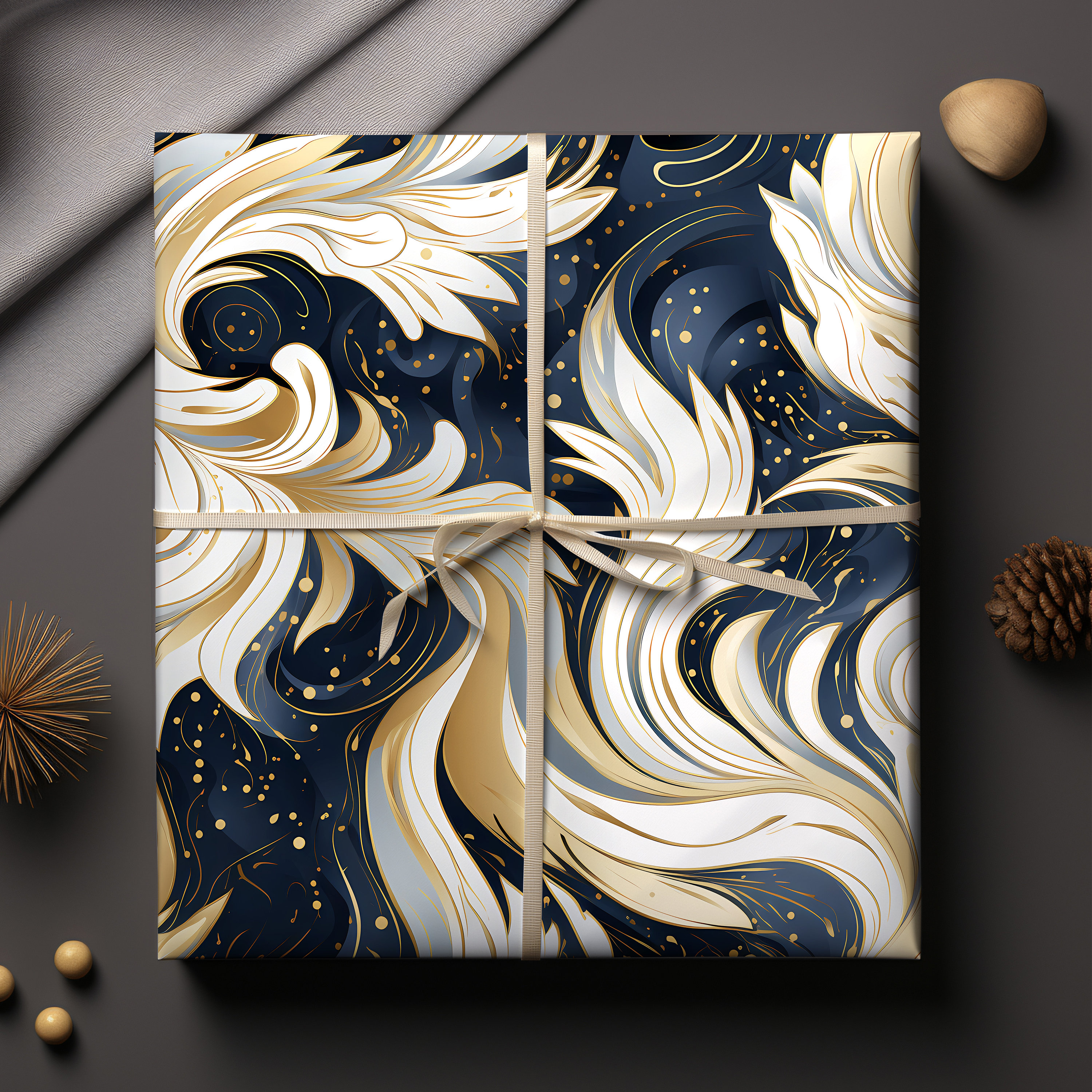 Luxury Gold, Vibrant Gift Wrap, Unique Wrapping Paper, Premium Paper ...