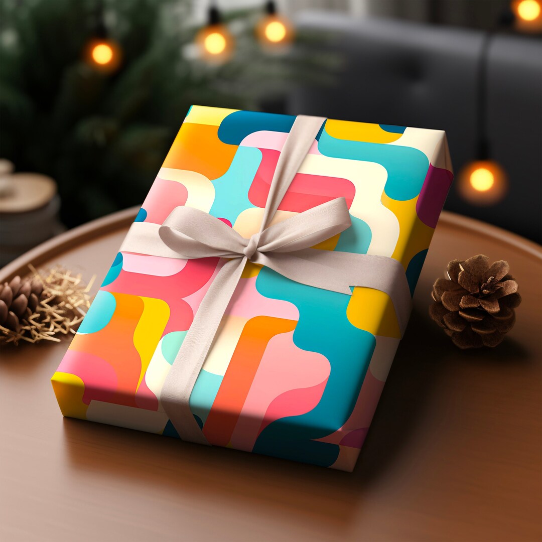 Rainbow Pastel, Vibrant Gift Wrap, Unique Wrapping Paper, Premium Paper ...