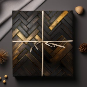 Luxury Timber Gift Wrapping Paper Christmas Birthday | Elegant Luxury ...