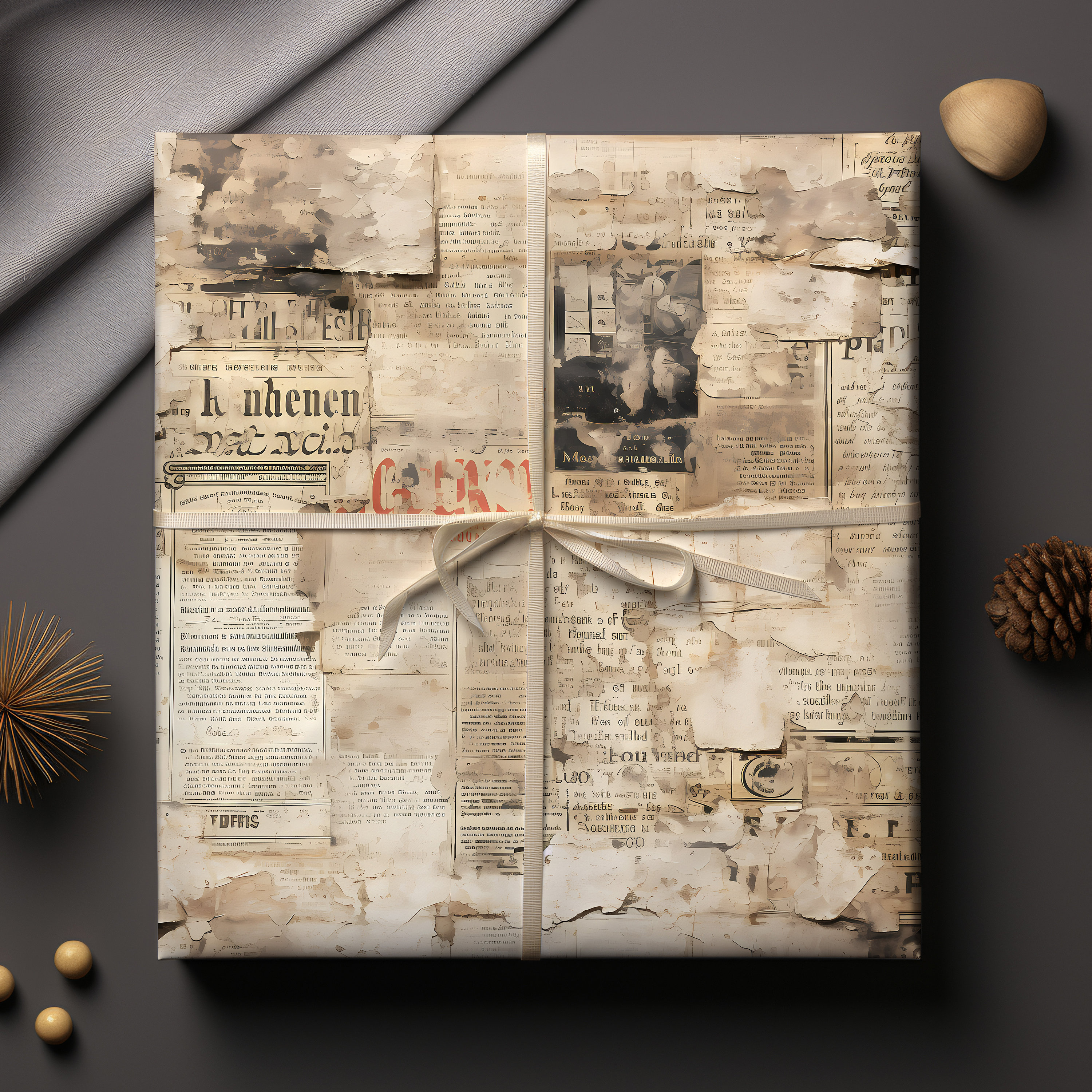 Rustic Newspaper Vibrant Gift Wrap Unique Wrapping Paper - Etsy