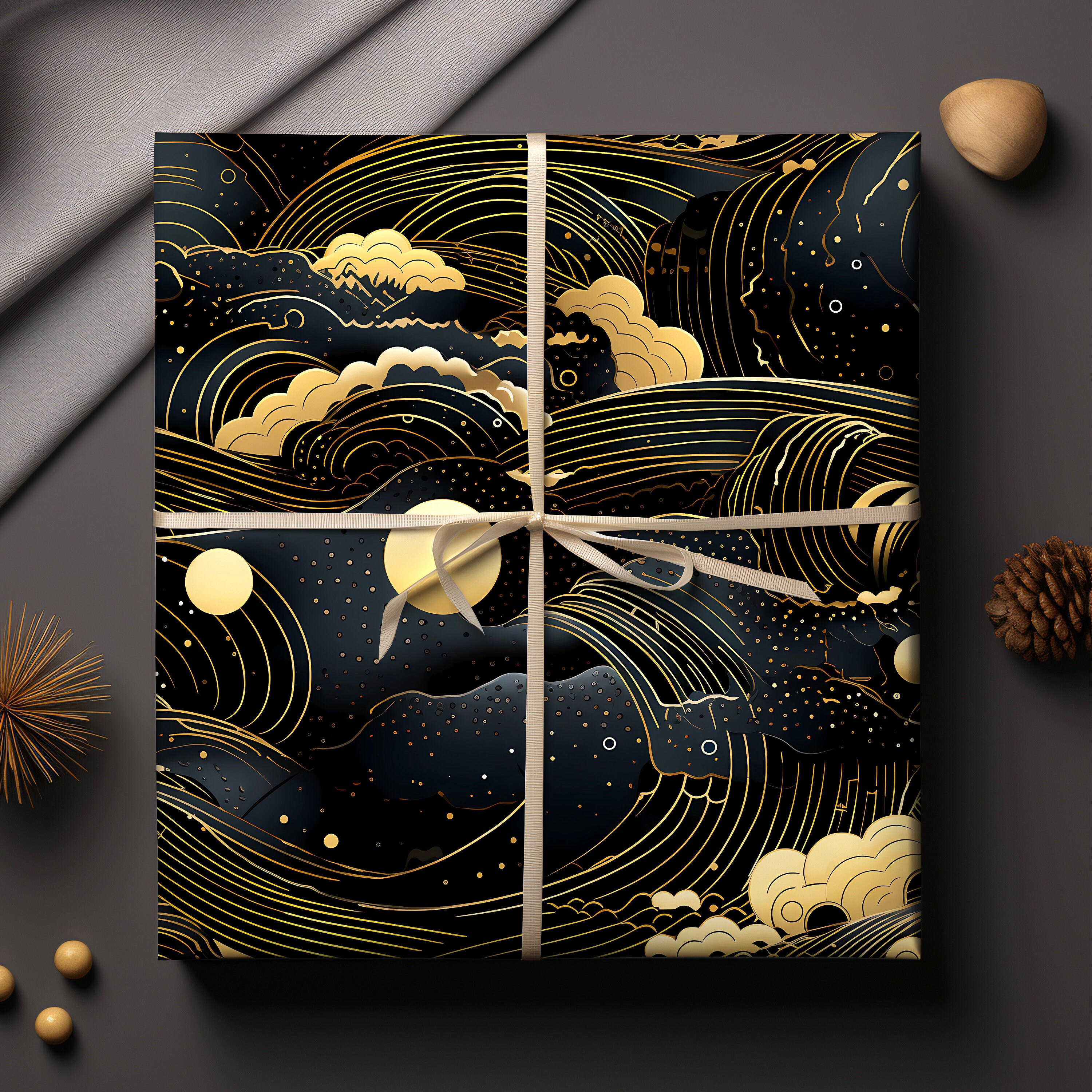 Dreamy Gold Gift Wrap, Unique Wrapping Paper, Premium Paper for ...