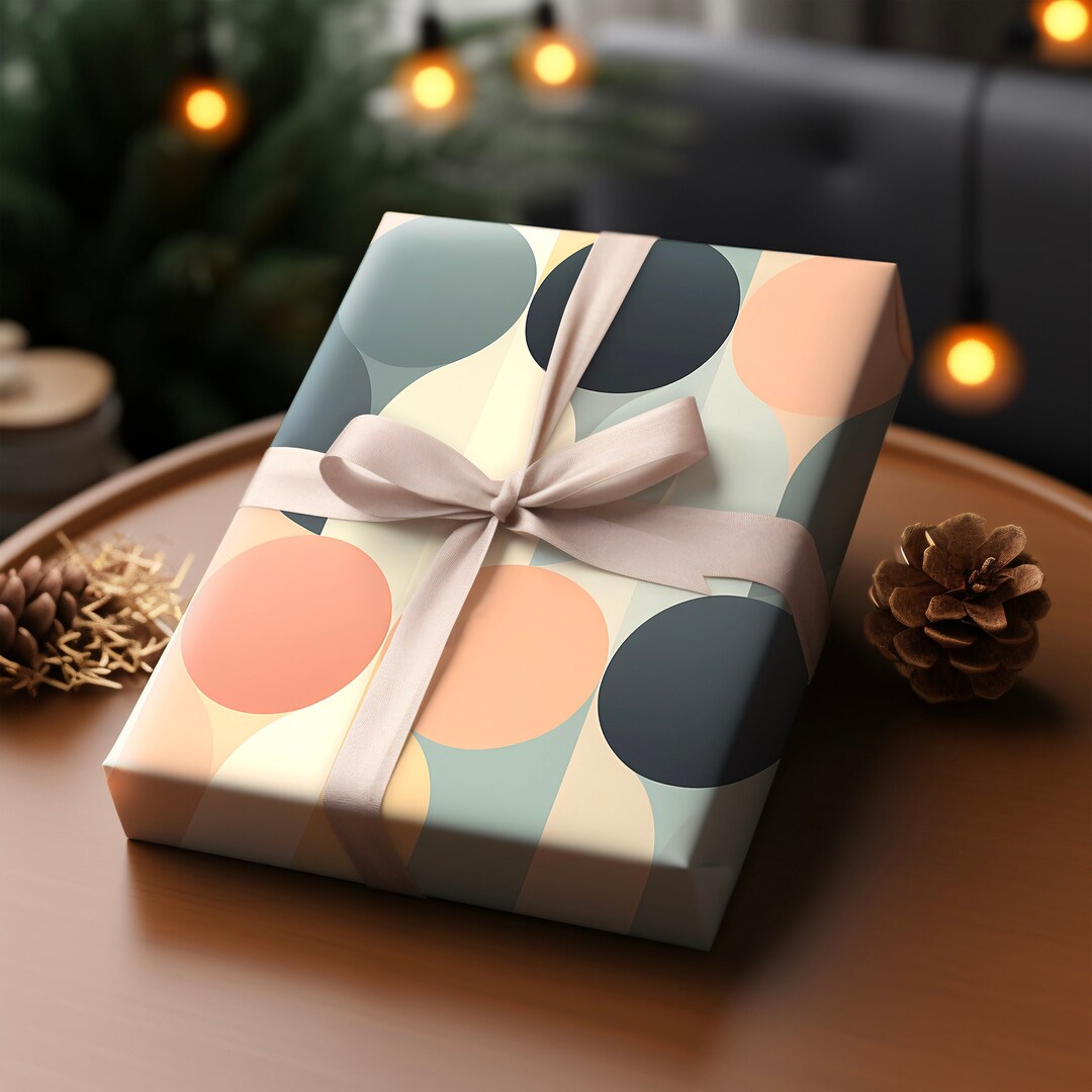 Minimal Circle Boho, Vibrant Gift Wrap, Unique Wrapping Paper, Premium ...