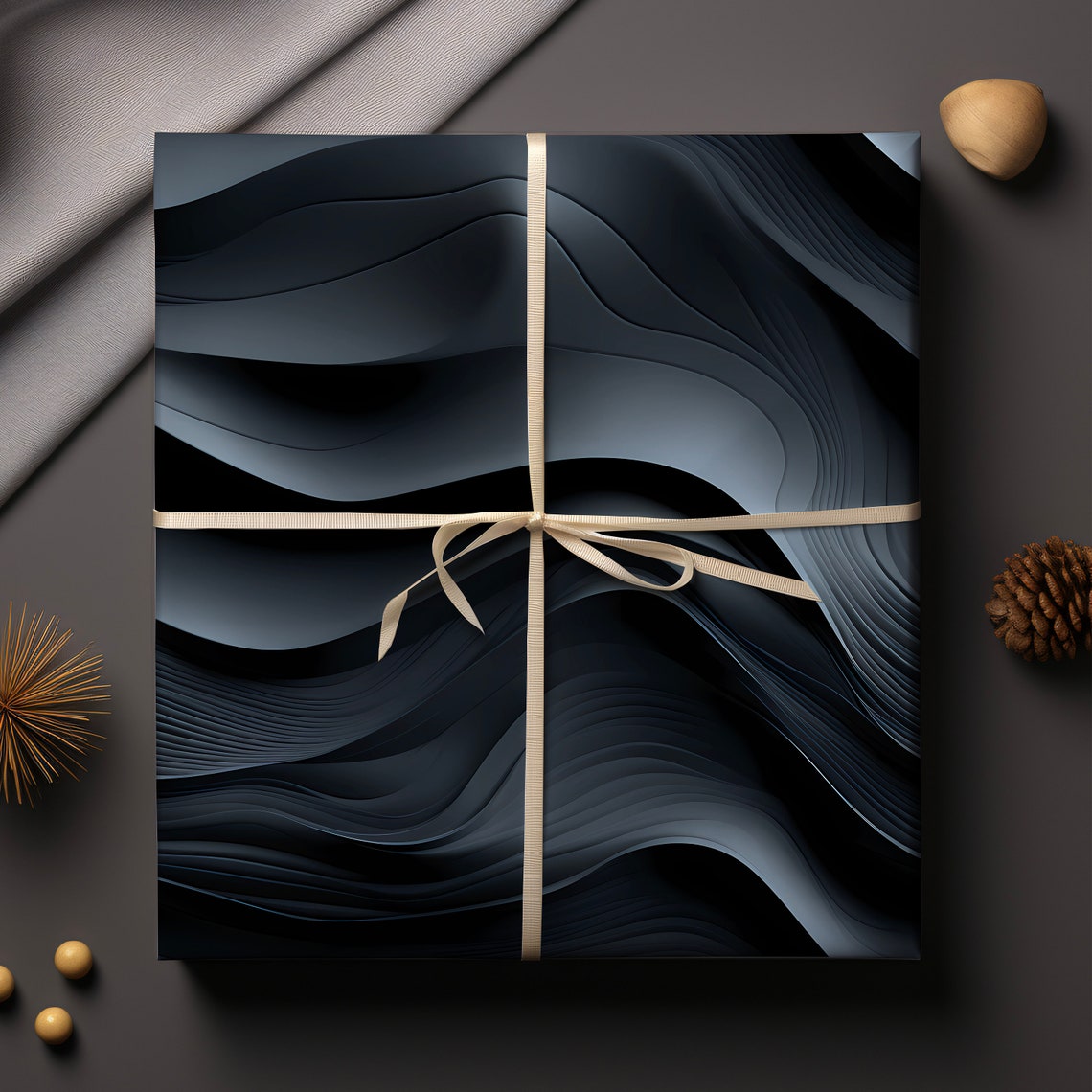 Wavy Slate, Vibrant Gift Wrap, Unique Wrapping Paper, Premium Paper for ...