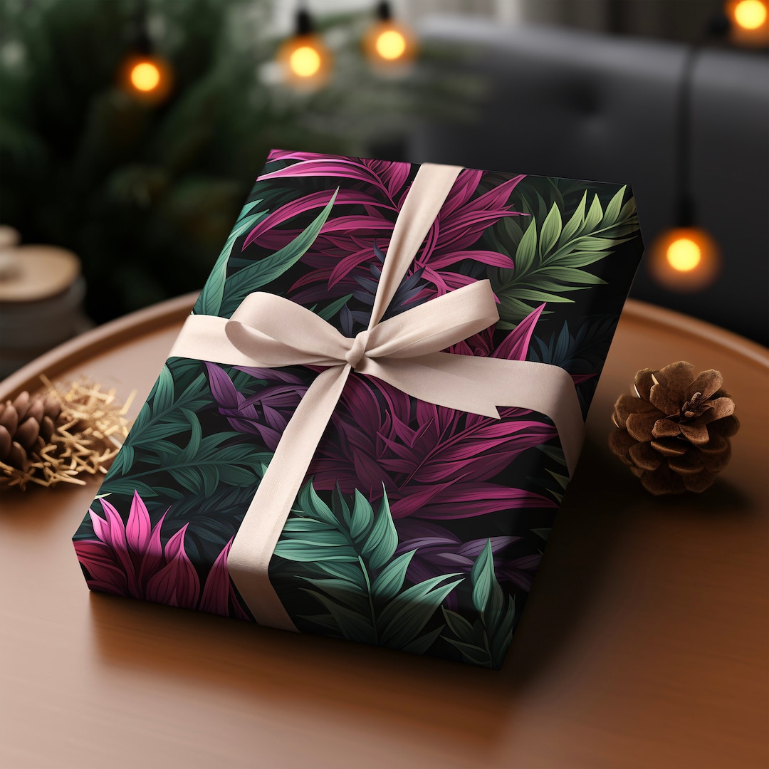 Magenta Fern Gift Wrap, Unique Wrapping Paper, Premium Paper for ...