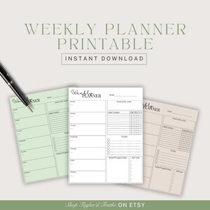 Weekly Planner, To-do List Printable, Minimalist Planner - Etsy