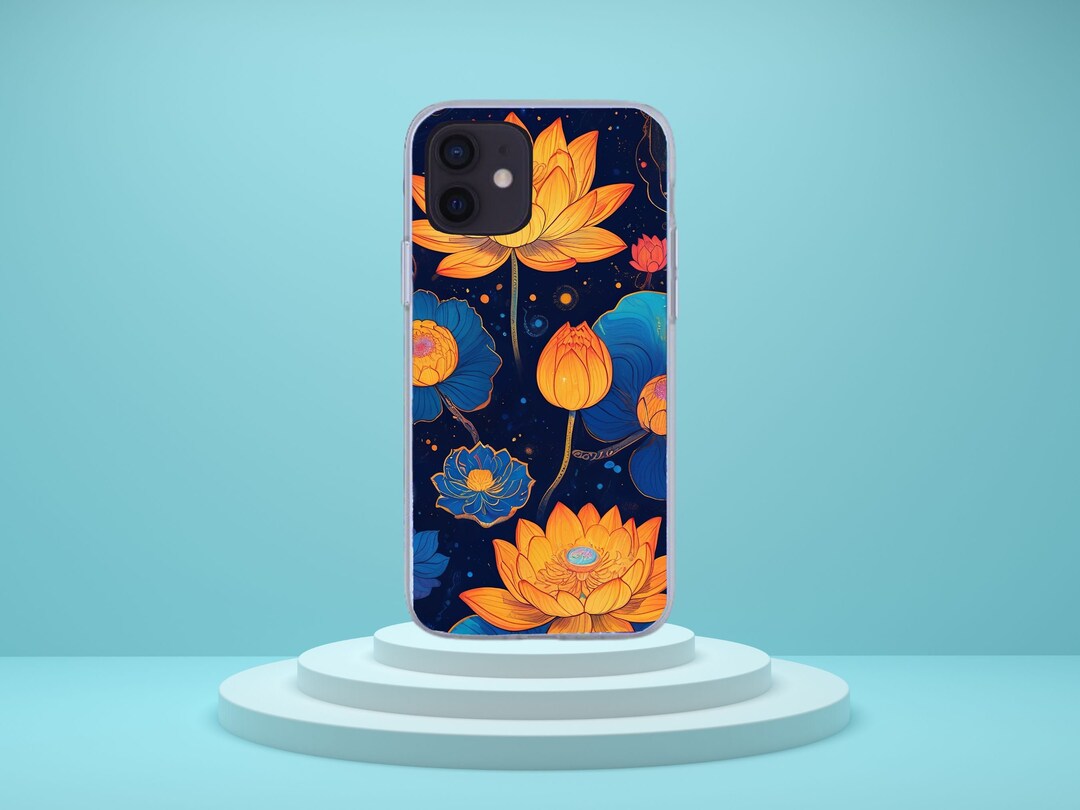 Golden Lotus Sublimation, Water Lily Phone Case, Sublimation Template ...