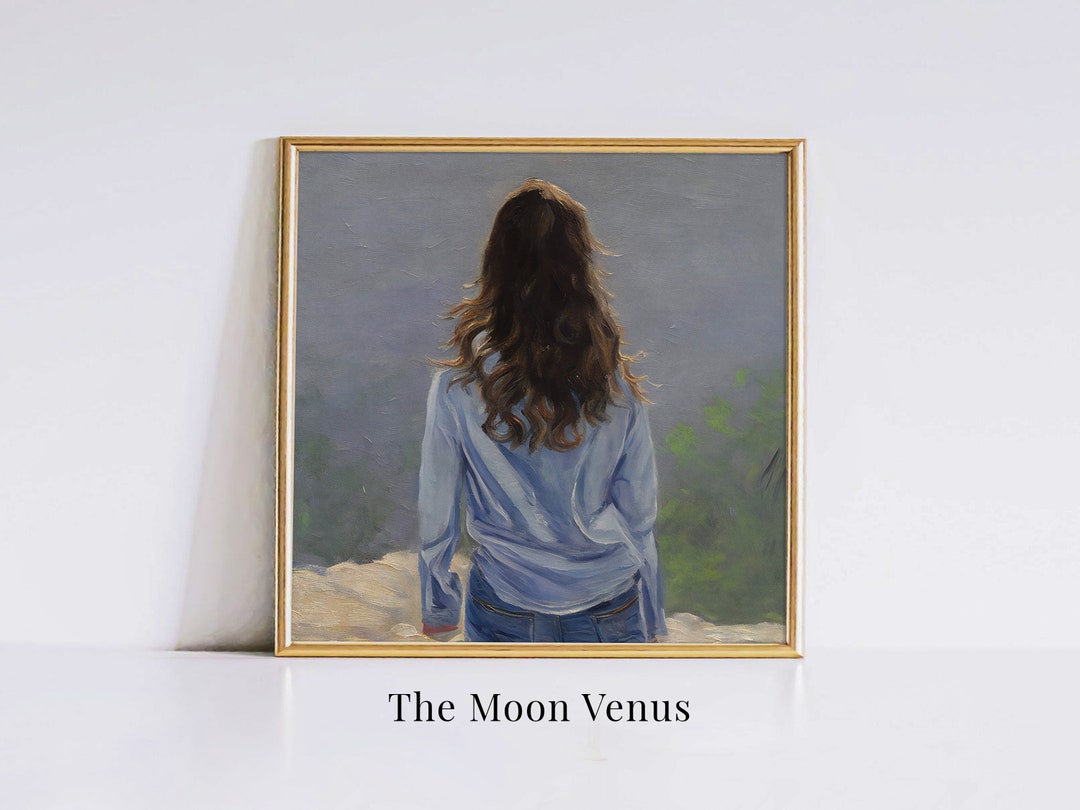 Girl Backside Oil Painting, Stylish Girl Oil Painting, Girl Room Wall ...