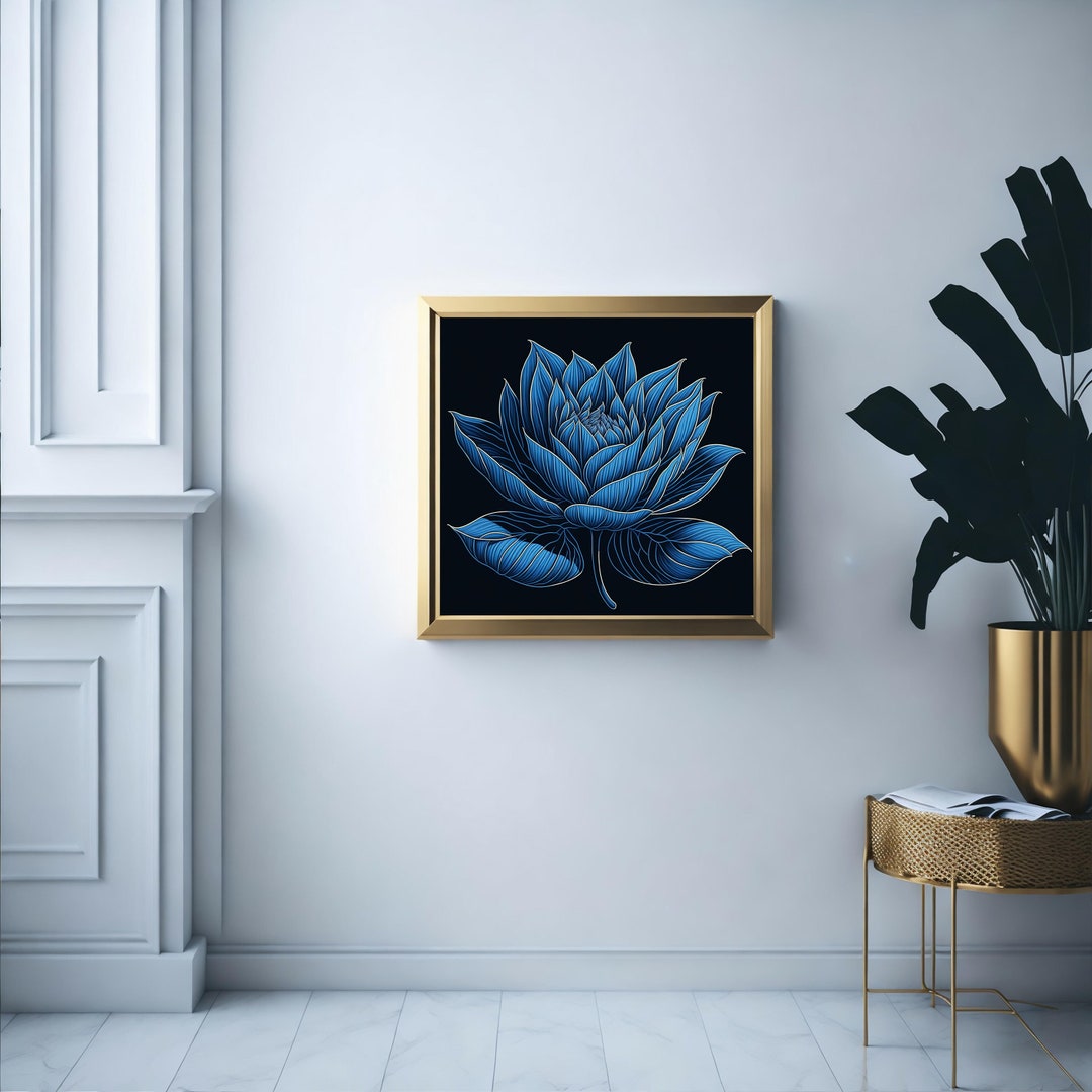 Blue Lotus Wall Art, Blue Lotus Poster, Spiritual Wall Art, Home Decor ...