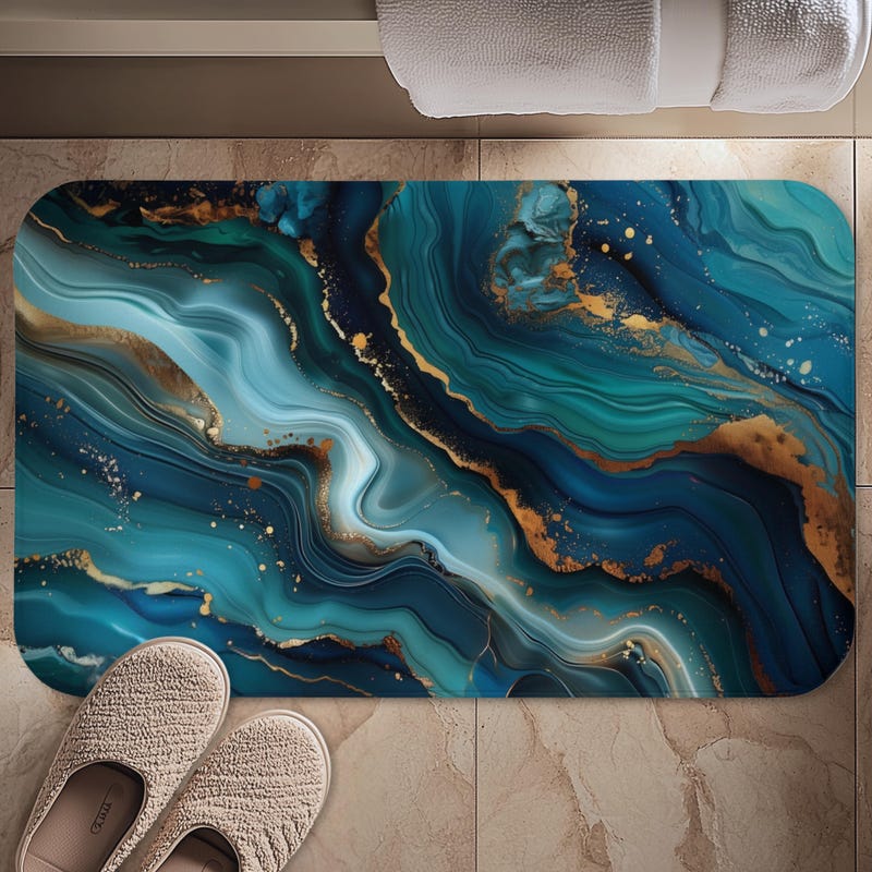 Turquoise Bathroom Rugs - Etsy
