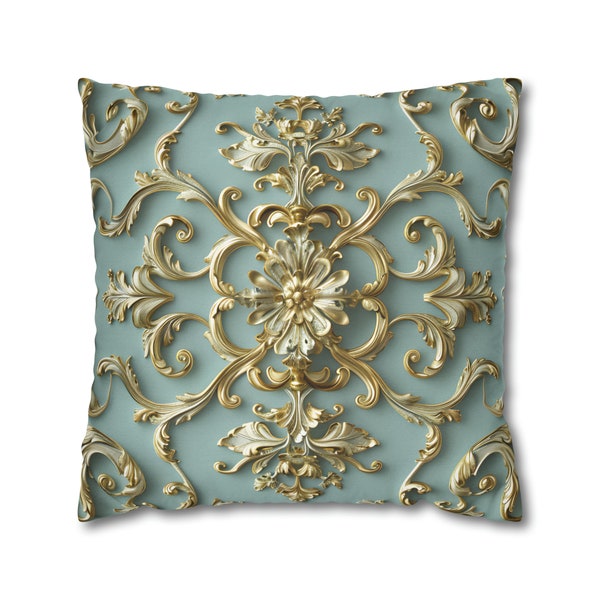 Blue Gold Pillow - Etsy