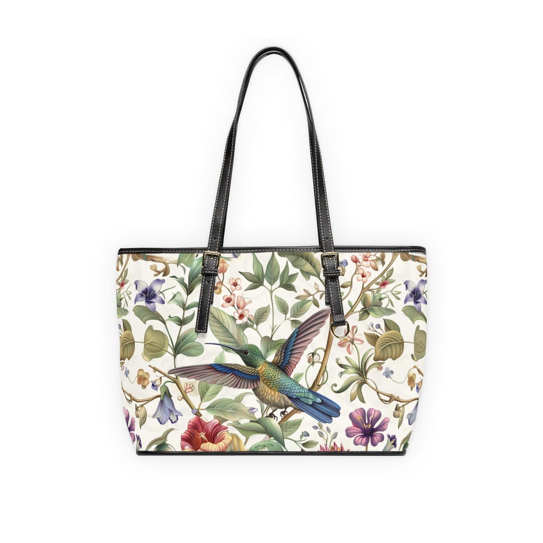 Tote Bag, William Morris Inspired, Hummingbird Floral Design, Nature ...
