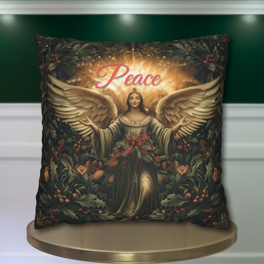 William Morris Angel Wing Pillow Cover, Peaceful Divine Guardian Angel ...