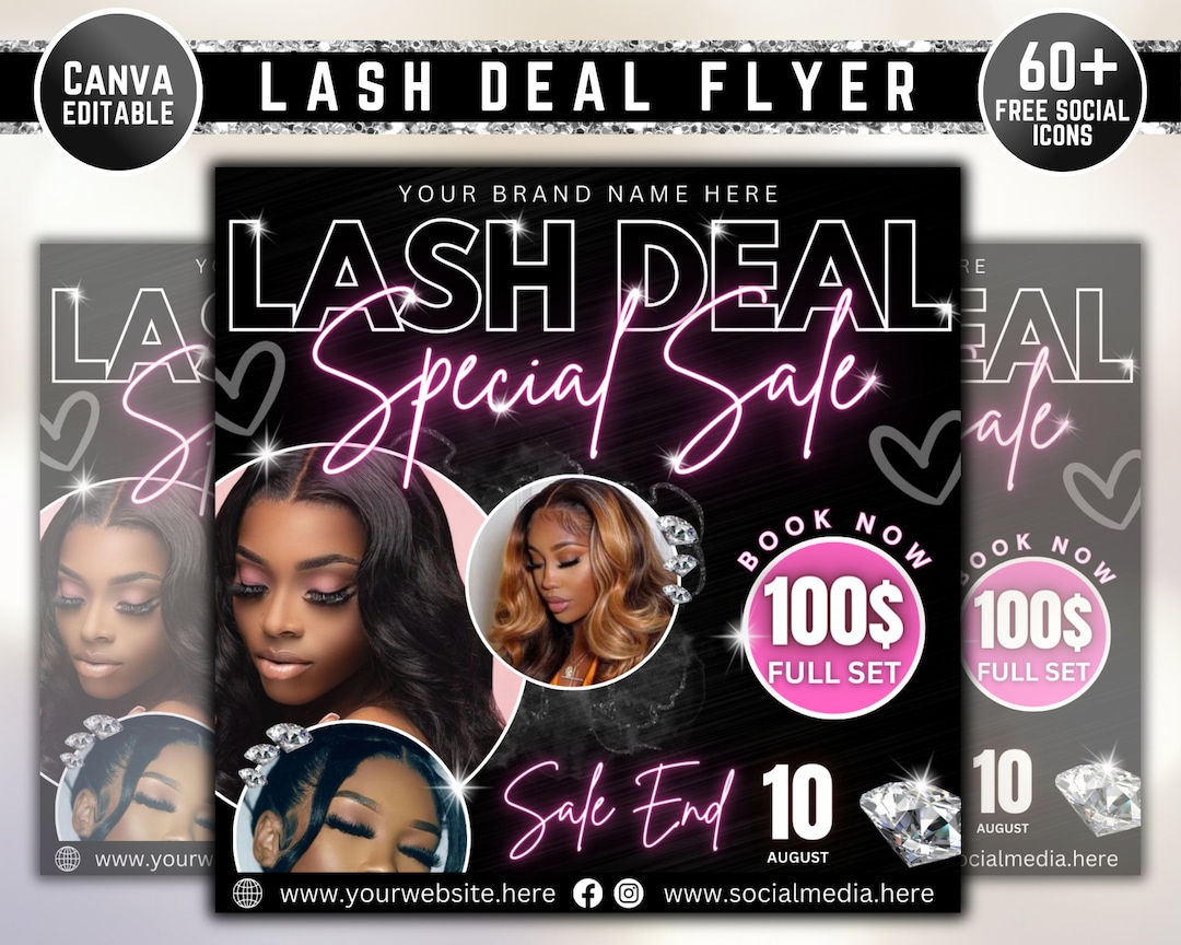 Lash Deal Flyer, Esthetician Lash Tech Flyer, Lash Special Flyer ...