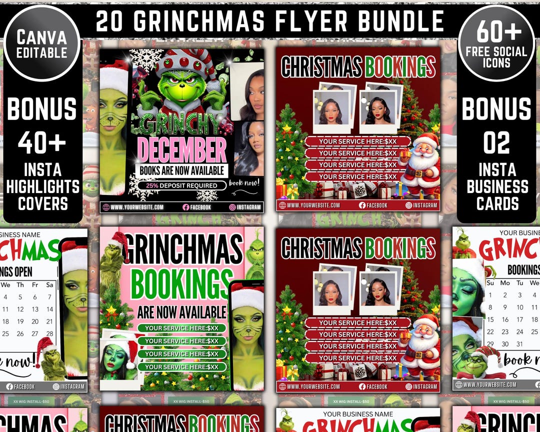 December Bookings Bundle, December Booking, Christmas Booking Flyer ...