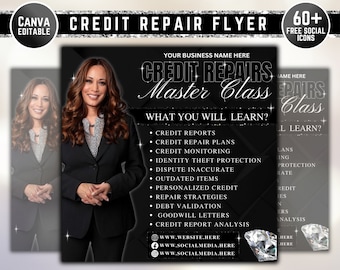 DIY Credit Repair Masterclass Flyer, Editable on Canva, Tax, Bills ...