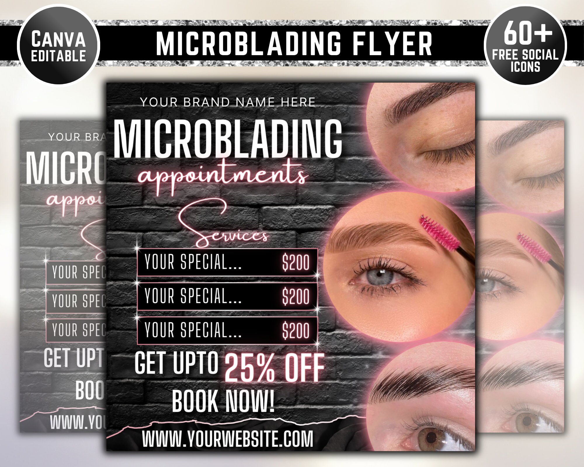 Microblading Appointments Available Flyer, Brows Templates, Microblade ...