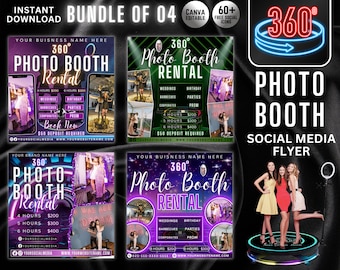Editable 360 Photo Booth Rental Flyer | Social Media Flyer | Photo ...