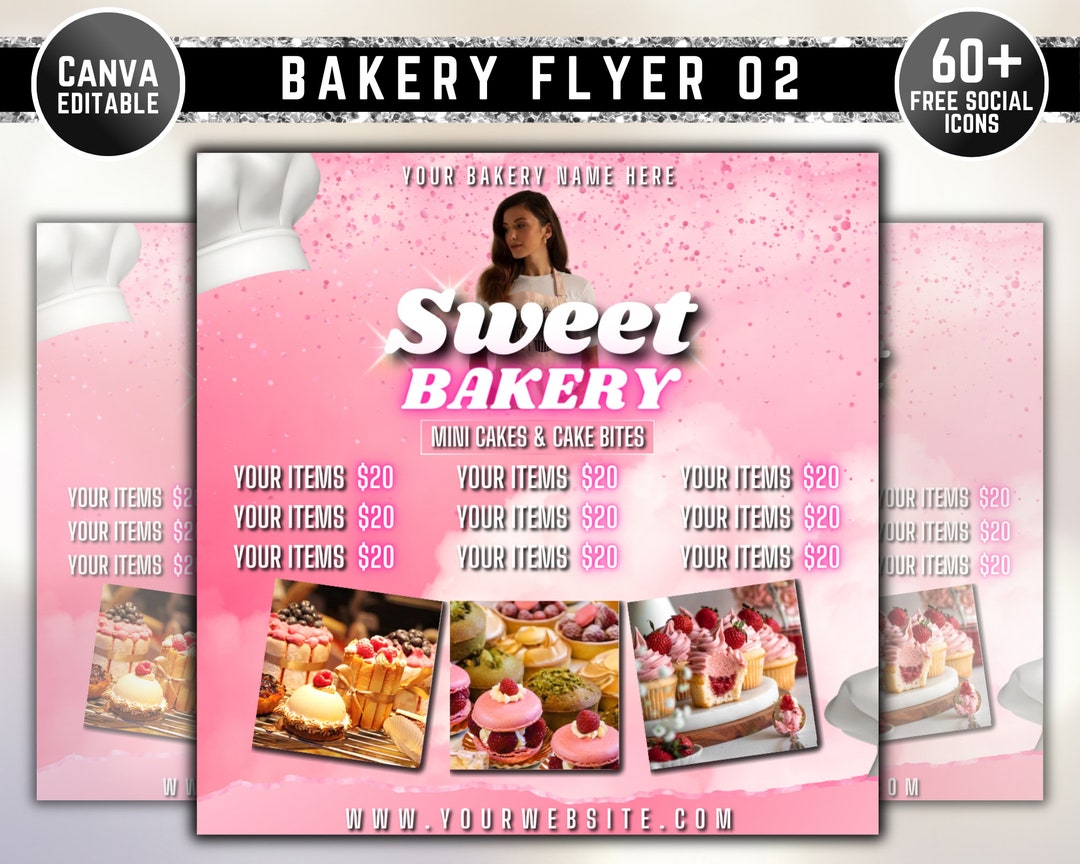 Bakery Flyer, Cake Flyer, Sweet Treats Dessert Flyer, DIY Flyer ...