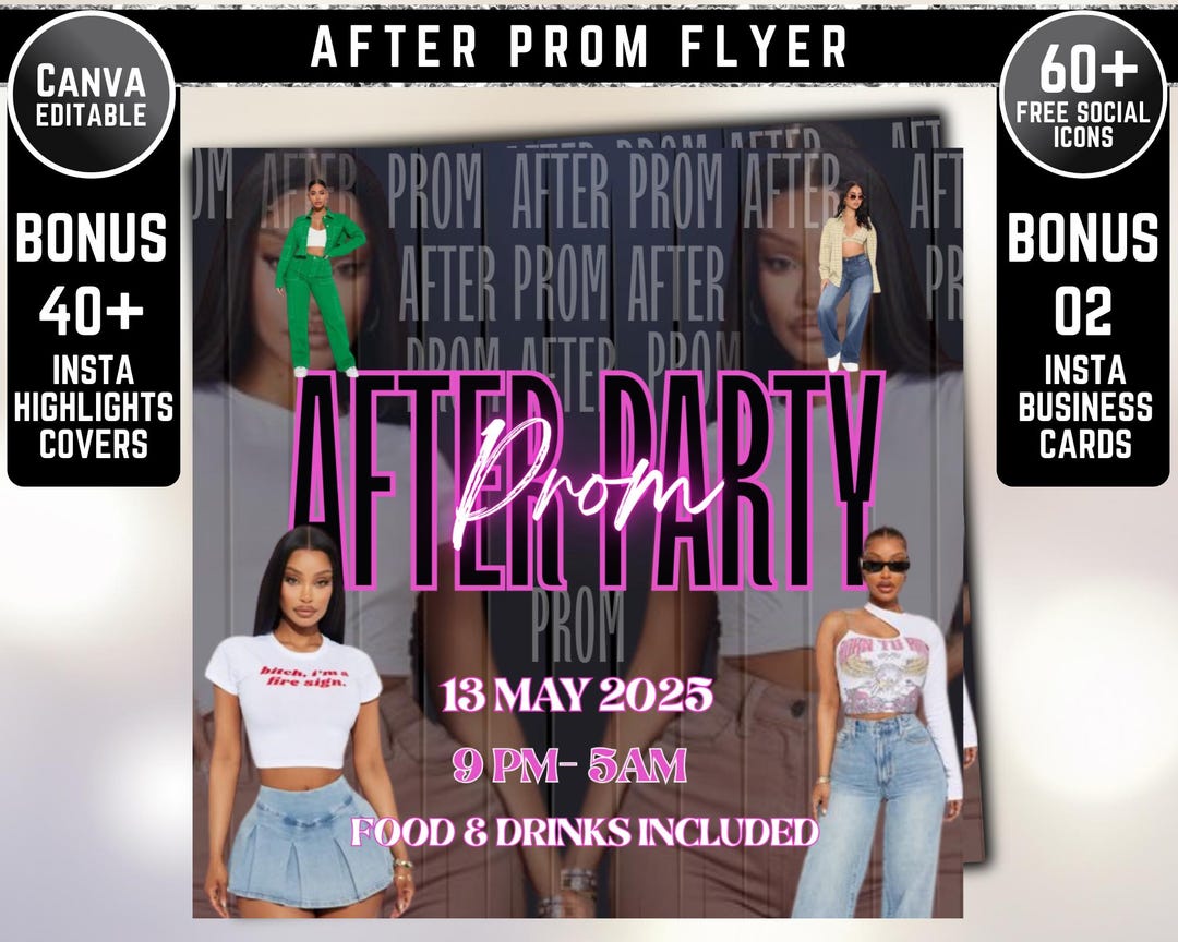 After Prom Flyer, Prom Invitation Flyer, Prom Event Flyer, Prom Send ...