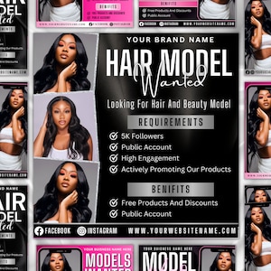 Model Search Flyer, Ambassador Recruitment Flyer, Model Call Flyer ...
