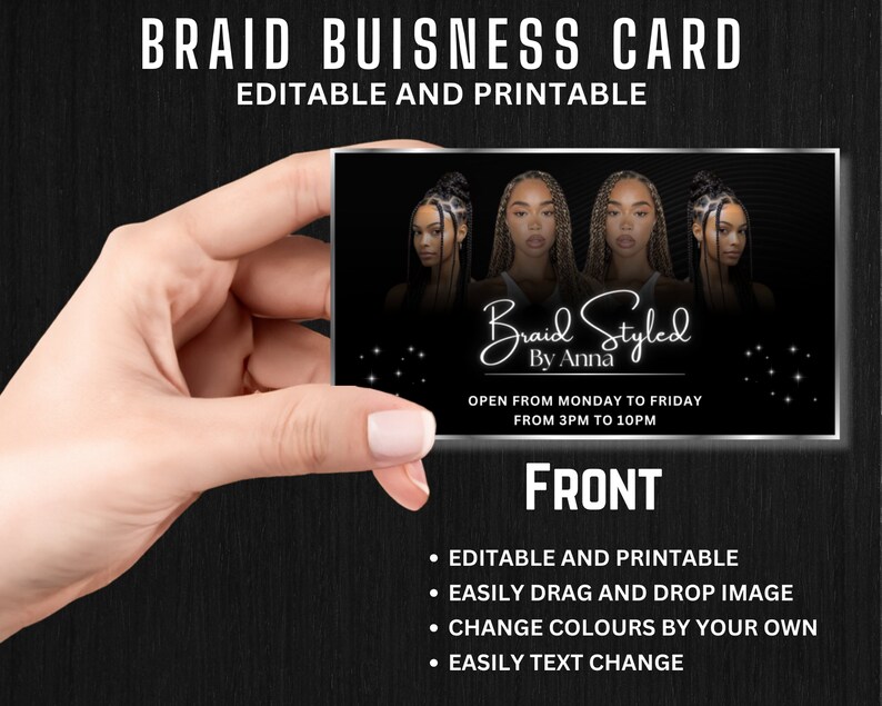 Editable Beauty Business Card Template Design, Luxury Business Card, QR ...